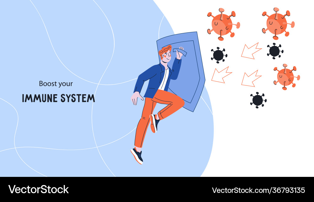 Immunity and preventing viral diseases website Vector Image