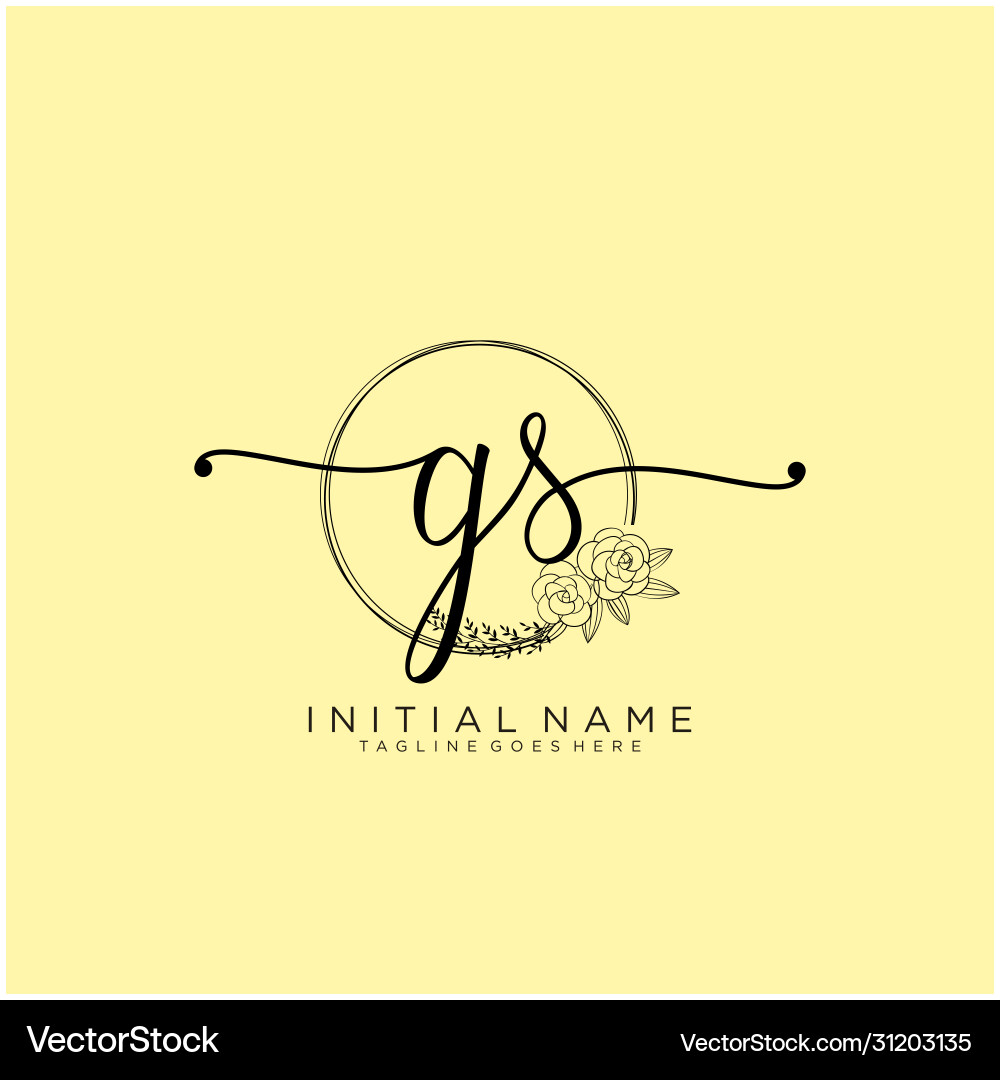 Letter initial gs beauty monogram and elegant Vector Image