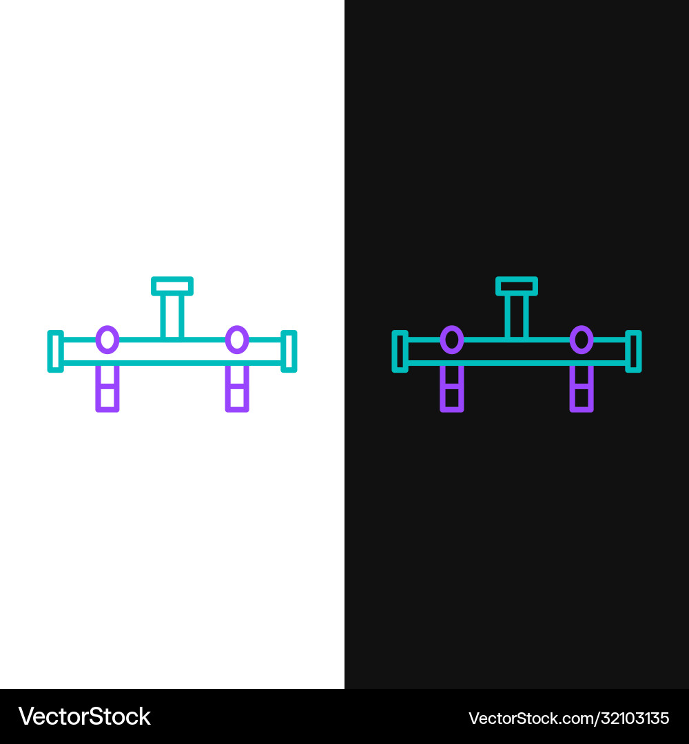 Line manifold icon isolated on white and black Vector Image