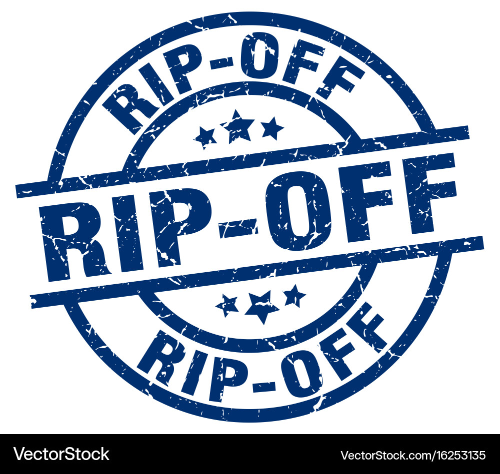 Rip-off blue round grunge stamp Royalty Free Vector Image