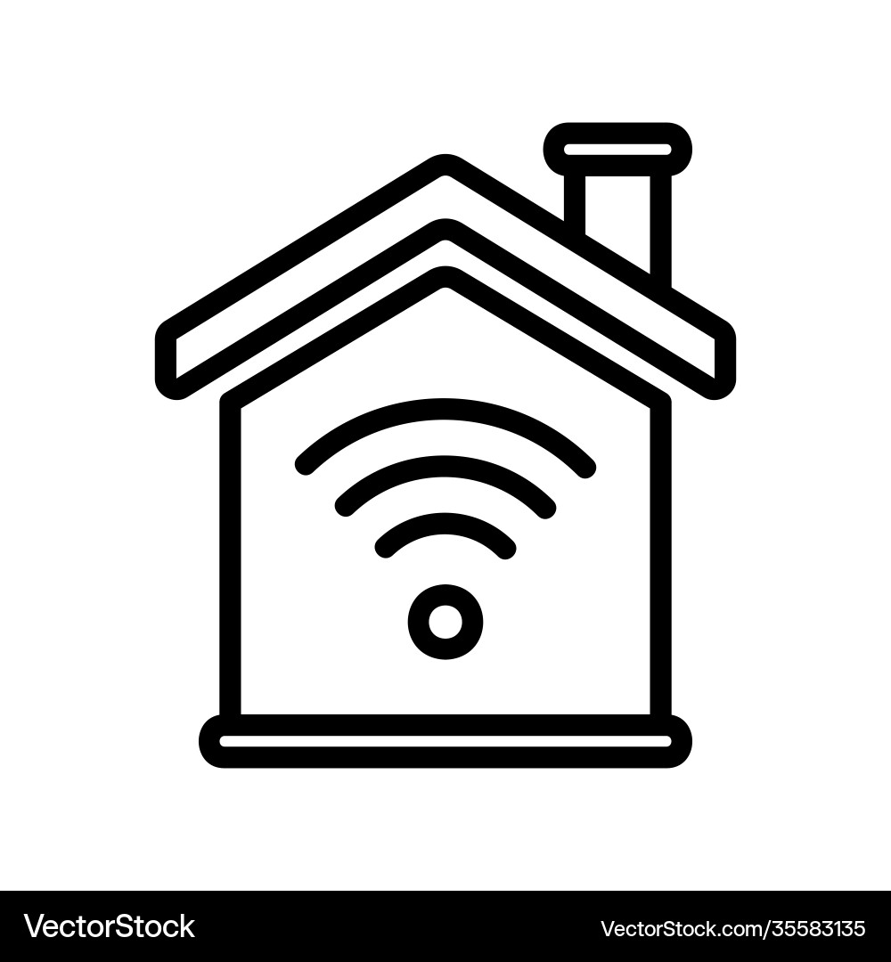 Smart home icon in line style about internet Vector Image