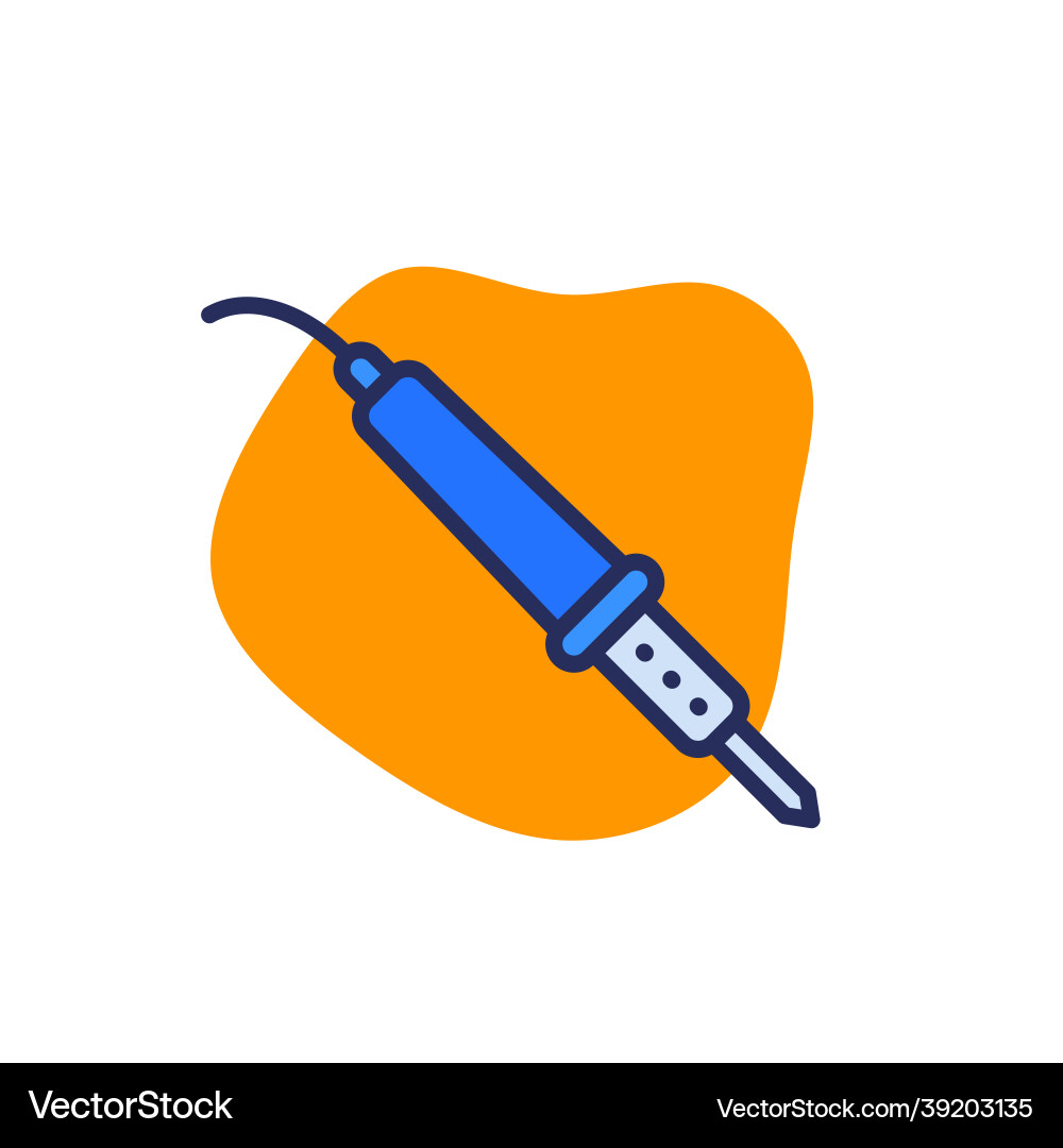 Soldering iron icon with outline Royalty Free Vector Image