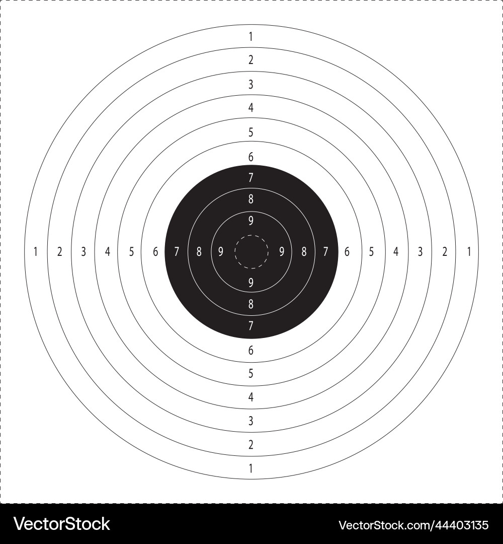 Target with numbers for shooting at a shooting Vector Image