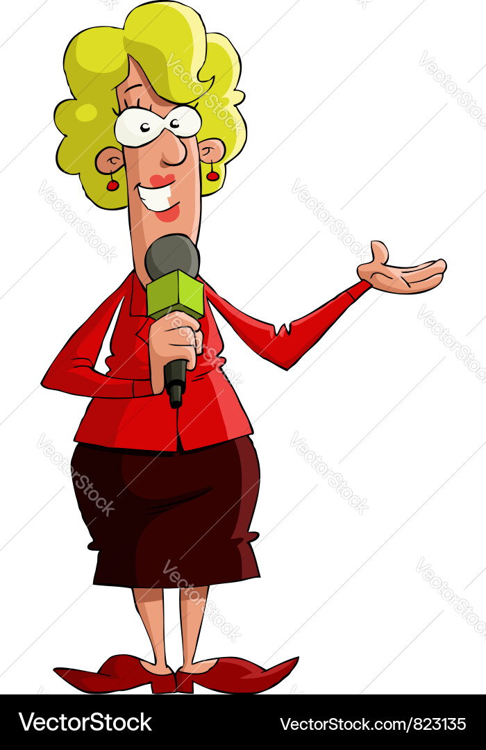 Woman reporter Royalty Free Vector Image - VectorStock