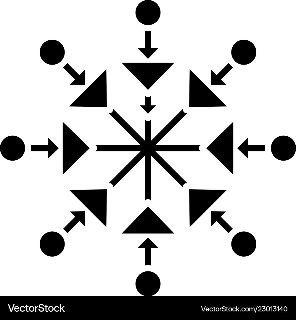 Beautiful snowflake black icon sign Royalty Free Vector