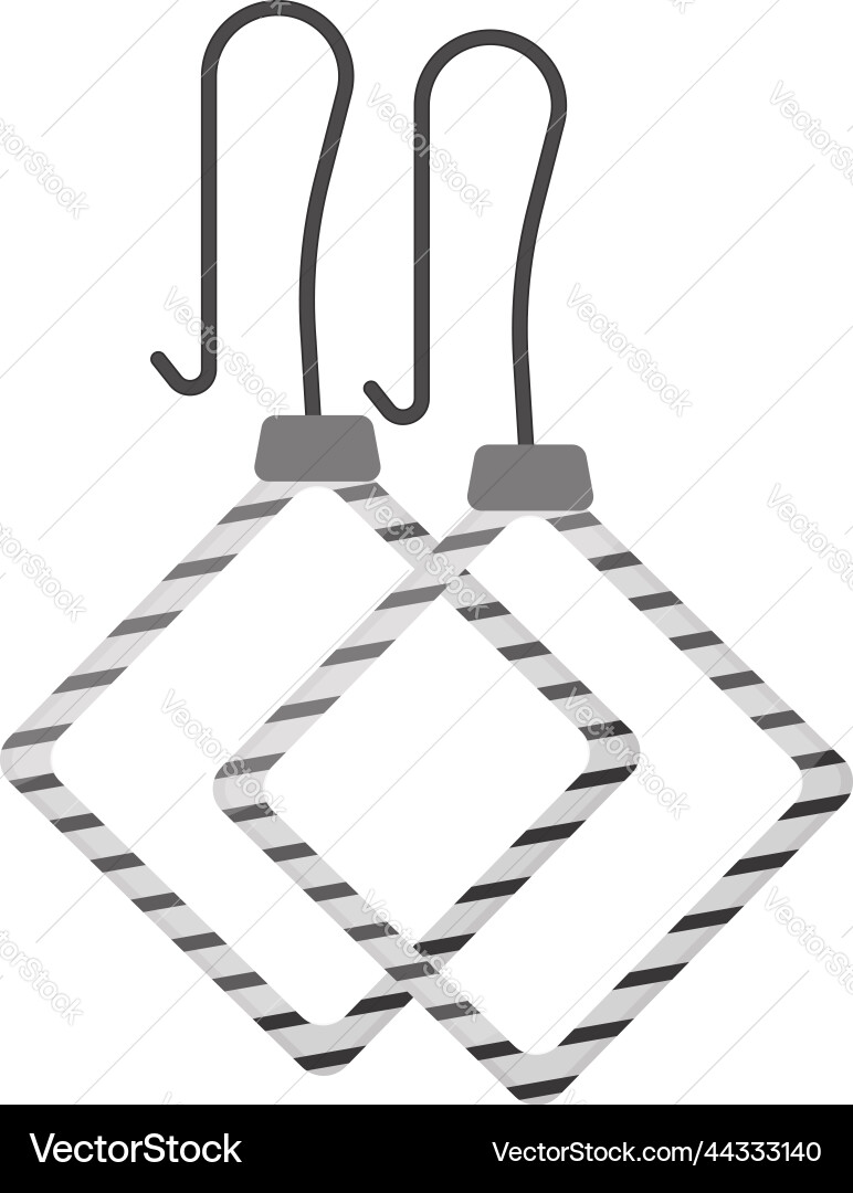 Big modern earrings on a white background Vector Image