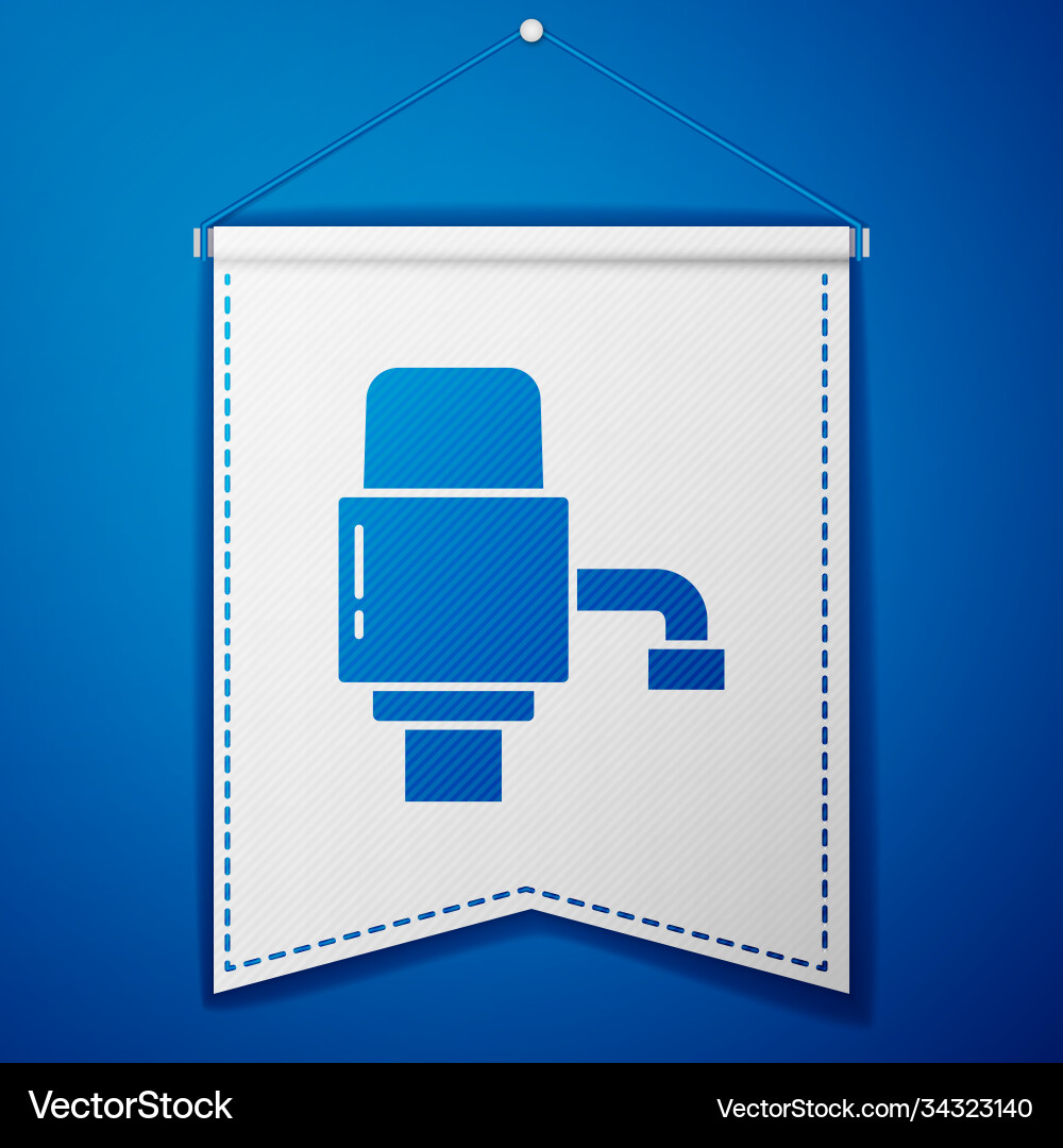 Blue mechanical pump for bottled water icon Vector Image