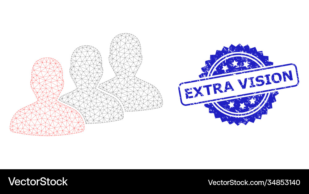 Grunge extra vision rosette seal stamp and mesh 2d