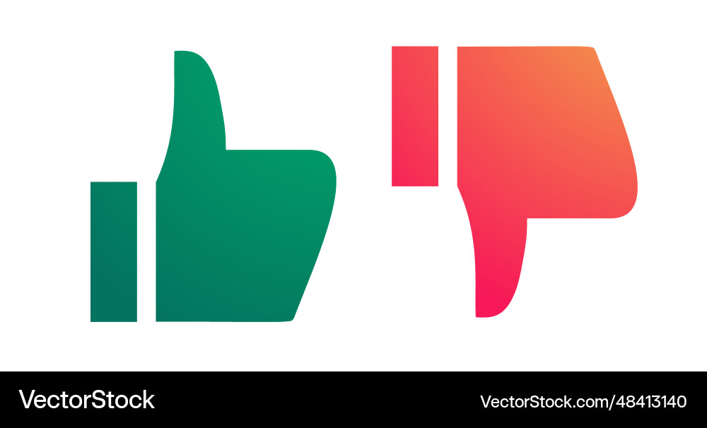 Like and dislike symbol isolated Royalty Free Vector Image