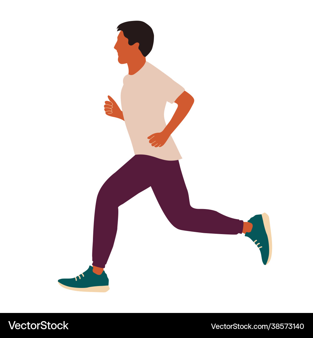Male character in flat style fast running Vector Image