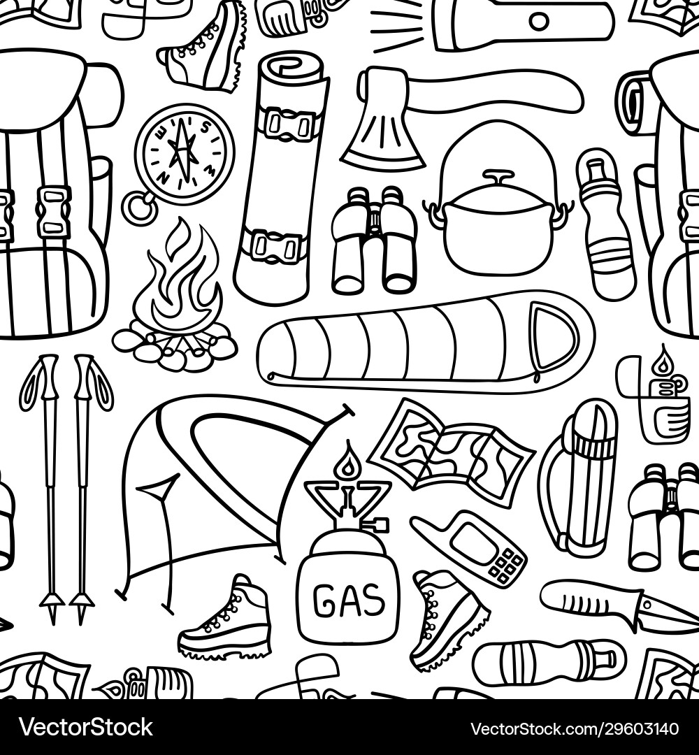 Outdoor sports seamless pattern Royalty Free Vector Image