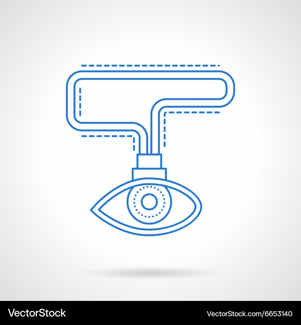 Person search flat blue line icon Royalty Free Vector Image