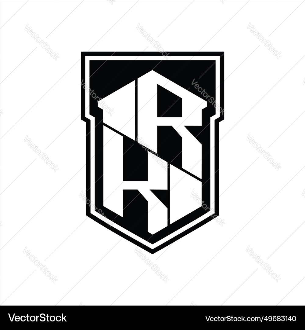 Rk logo monogram hexagon geometric up and down Vector Image