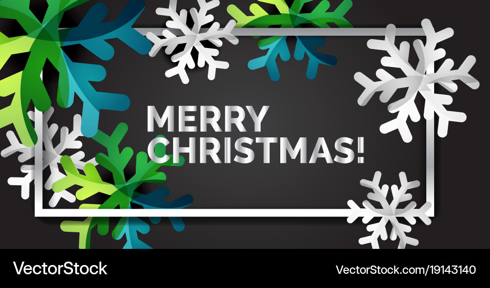 Snowflake christmas greeting card template Vector Image