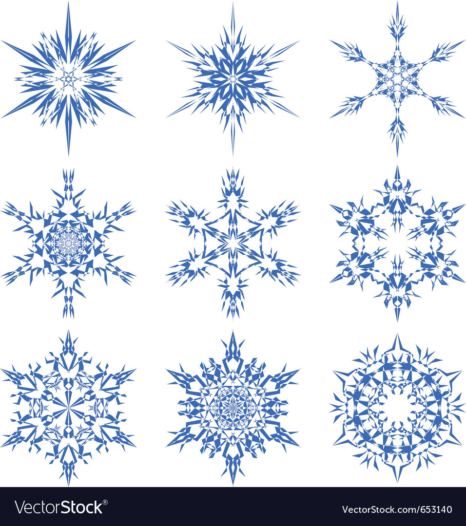 Snowflake set Royalty Free Vector Image - VectorStock