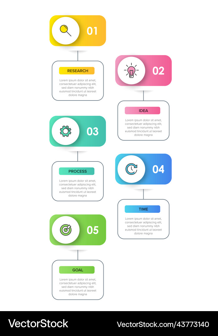 Vertical infographic design with icons and 5 Vector Image