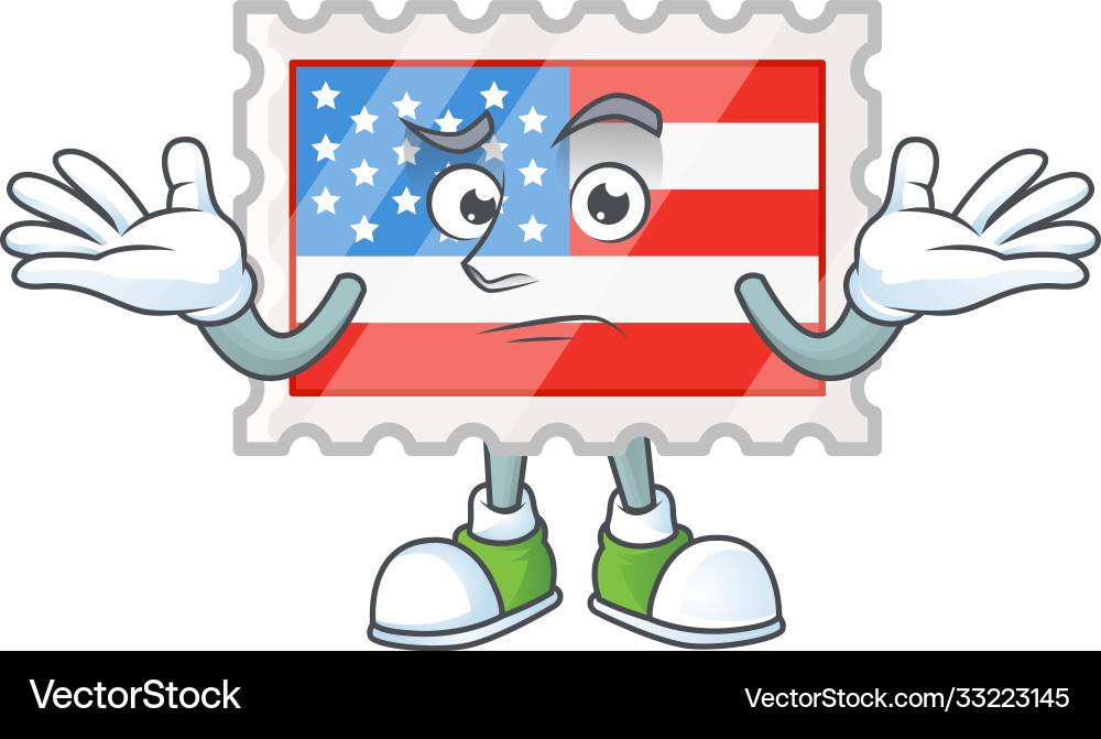 A comical grinning independence day stamp cartoon Vector Image