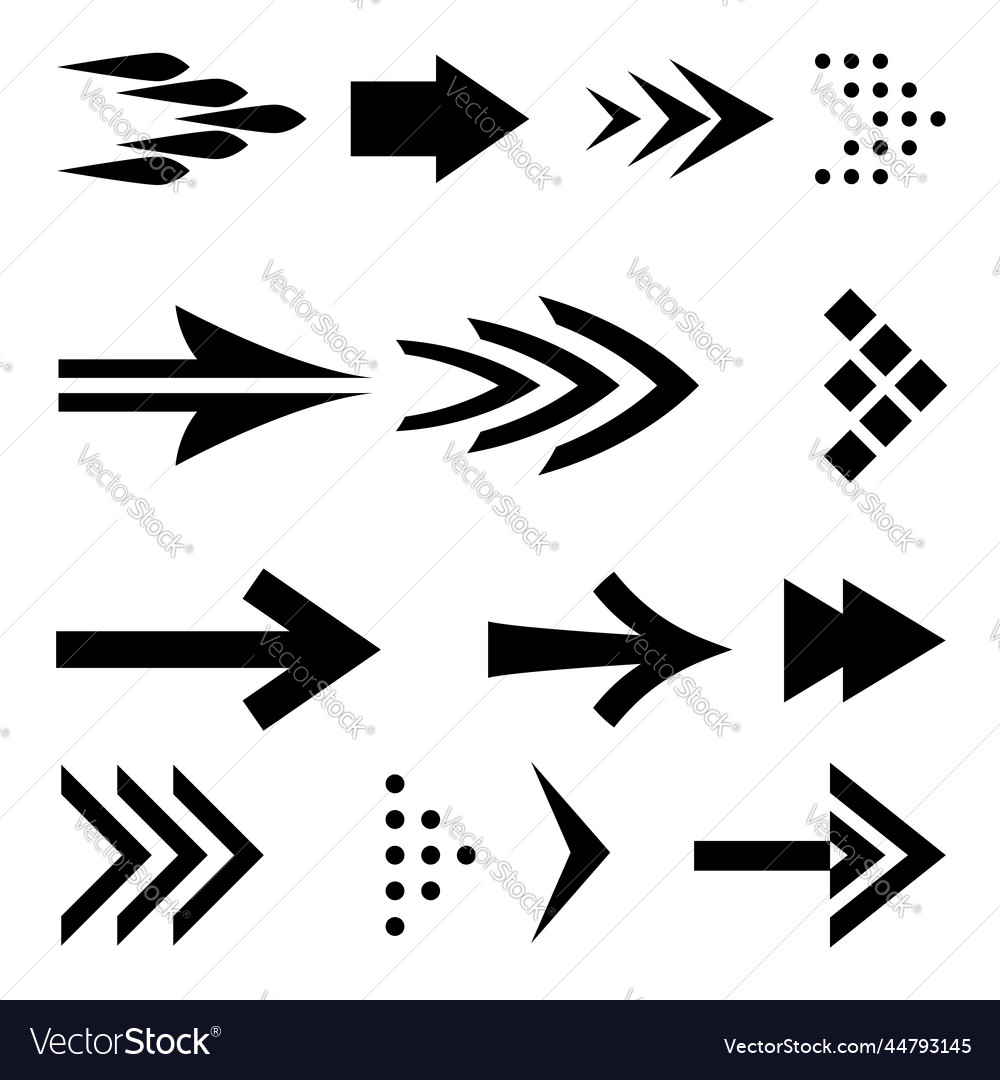Arrow set Royalty Free Vector Image - VectorStock