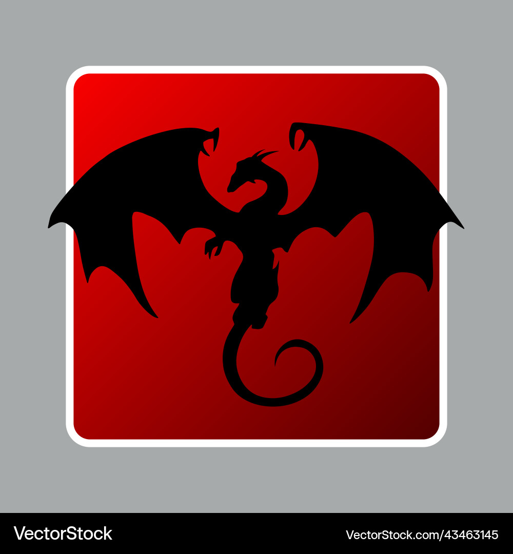 Black dragon wyvern as pattern print or sticker Vector Image