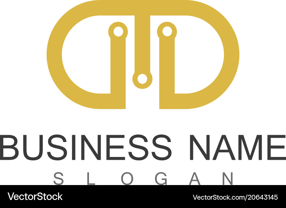 Gold letter d company logo Royalty Free Vector Image