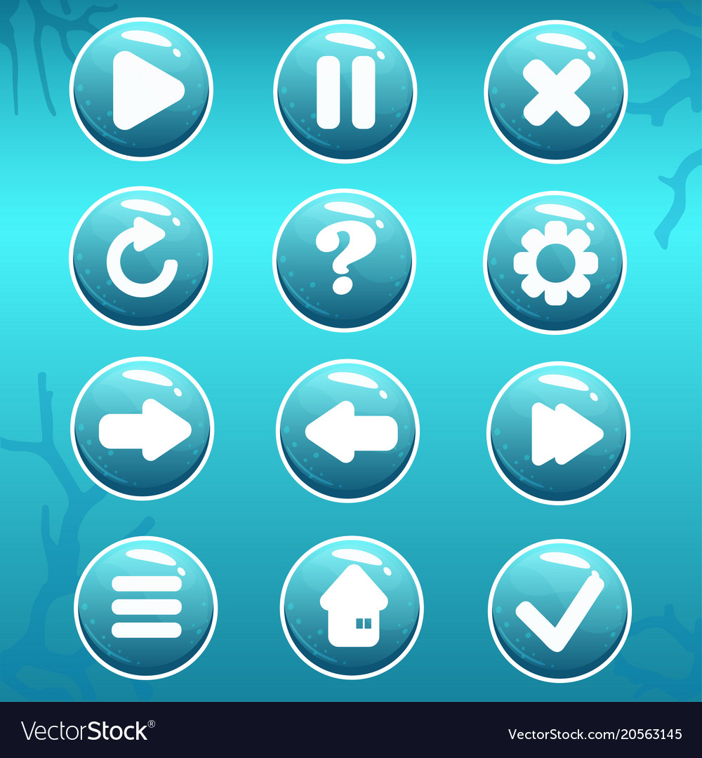 Gui asset nautical buttons Royalty Free Vector Image