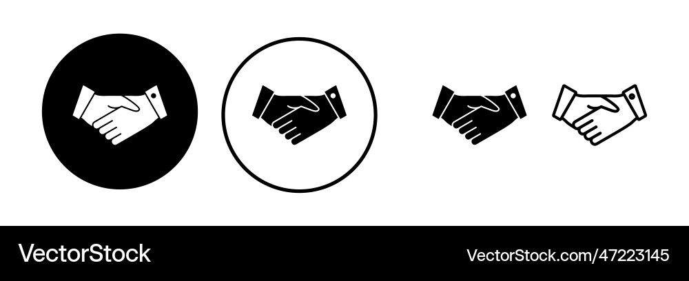 Hand shake icon business handshake contract Vector Image