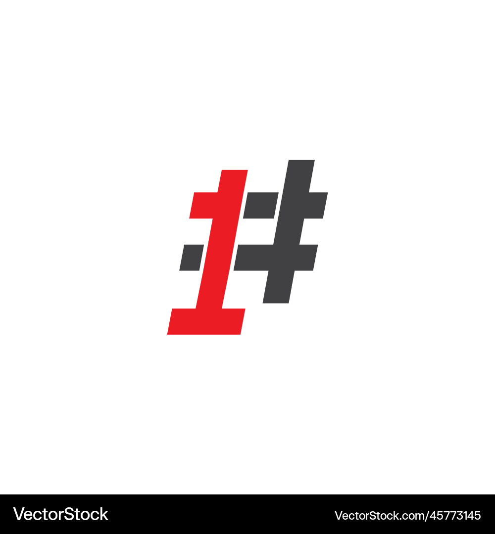 Hashtag number one quality trending icon logo Vector Image