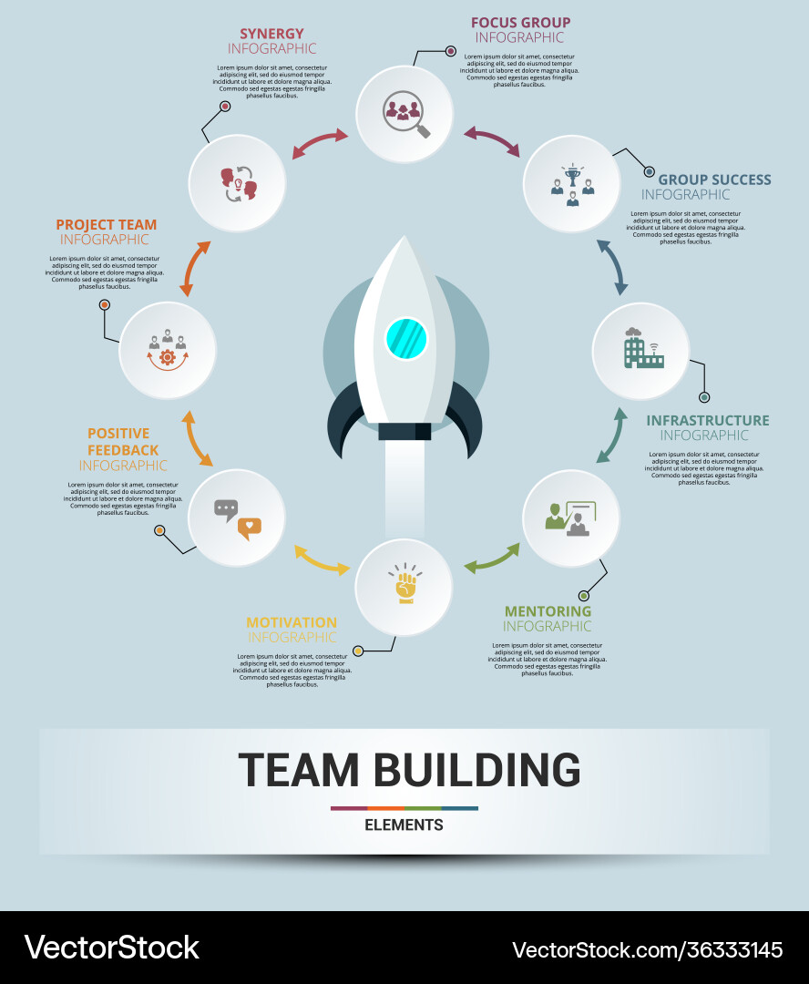 Infographic team building template icons Vector Image