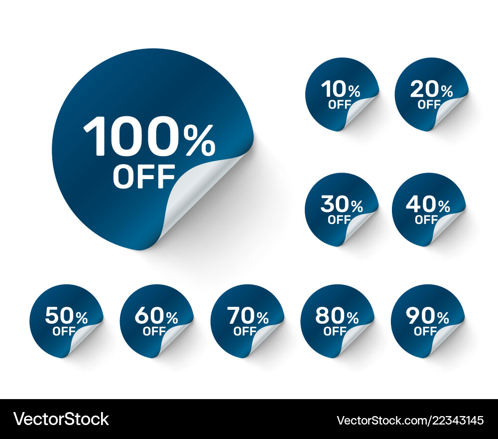 Promotional round stickers Royalty Free Vector Image