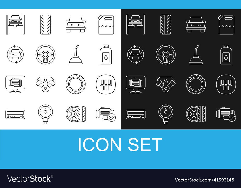 Set line check engine gear shifter canister Vector Image Set line check engine gear shifter canister Vector Image