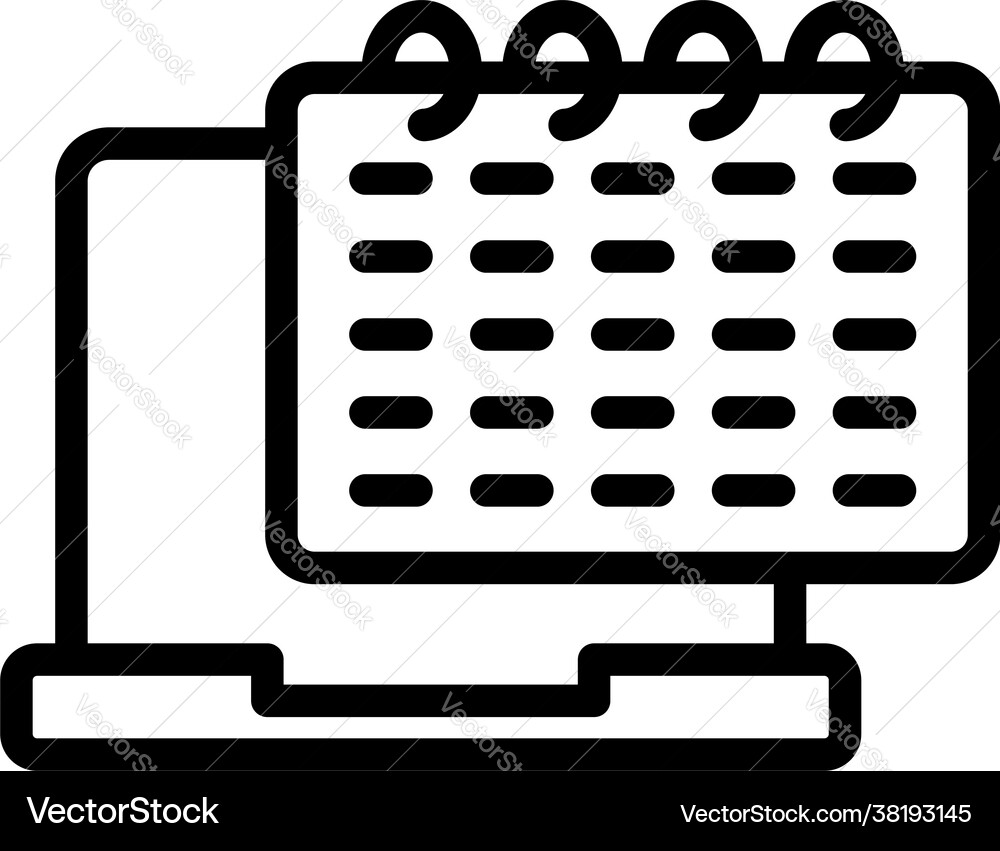 Smart office calendar icon outline style Vector Image