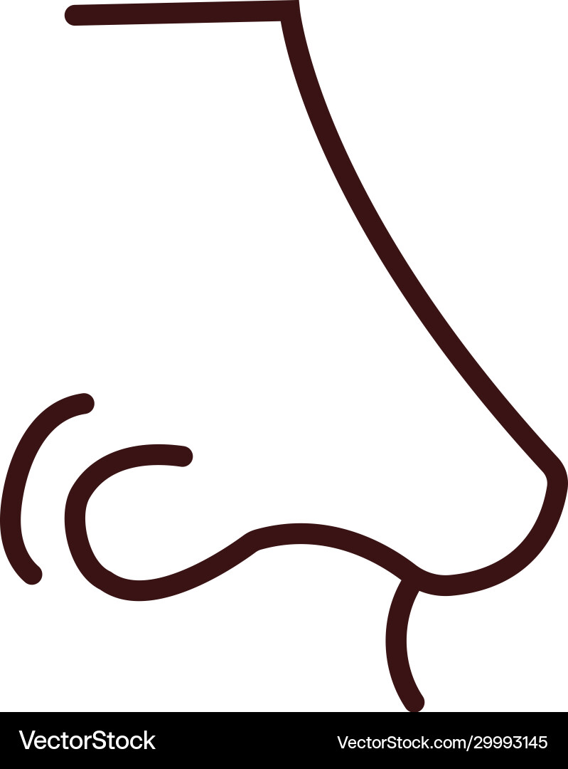 Smell human sense line style icon Royalty Free Vector Image