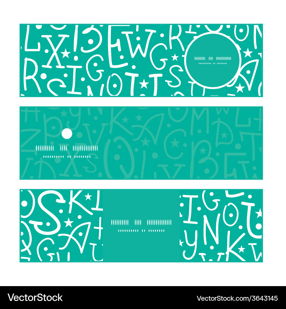 White on green alphabet letters horizontal banners