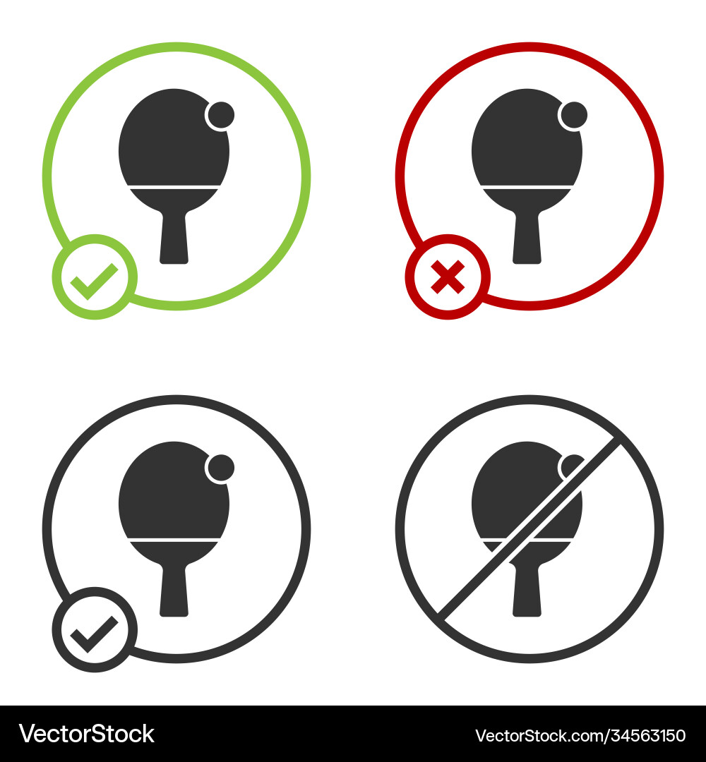 Black racket for playing table tennis icon Vector Image