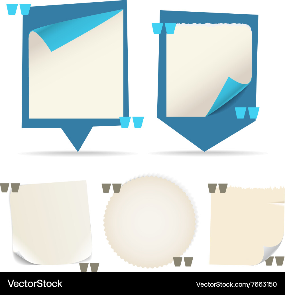 Collection of different paper messages Royalty Free Vector
