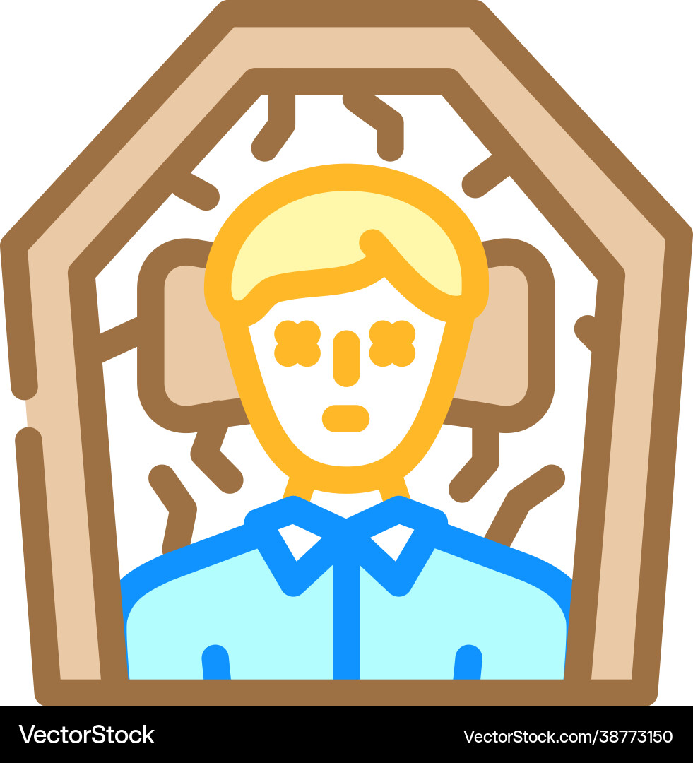 Dead man in coffin color icon Royalty Free Vector Image