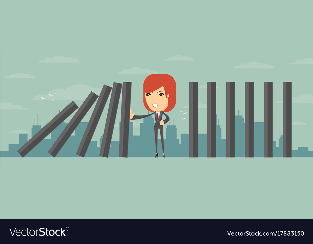 Domino effect and problem solving Royalty Free Vector Image