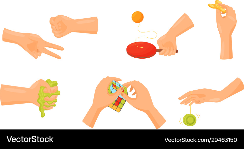 Human hands playing different games like hungarian