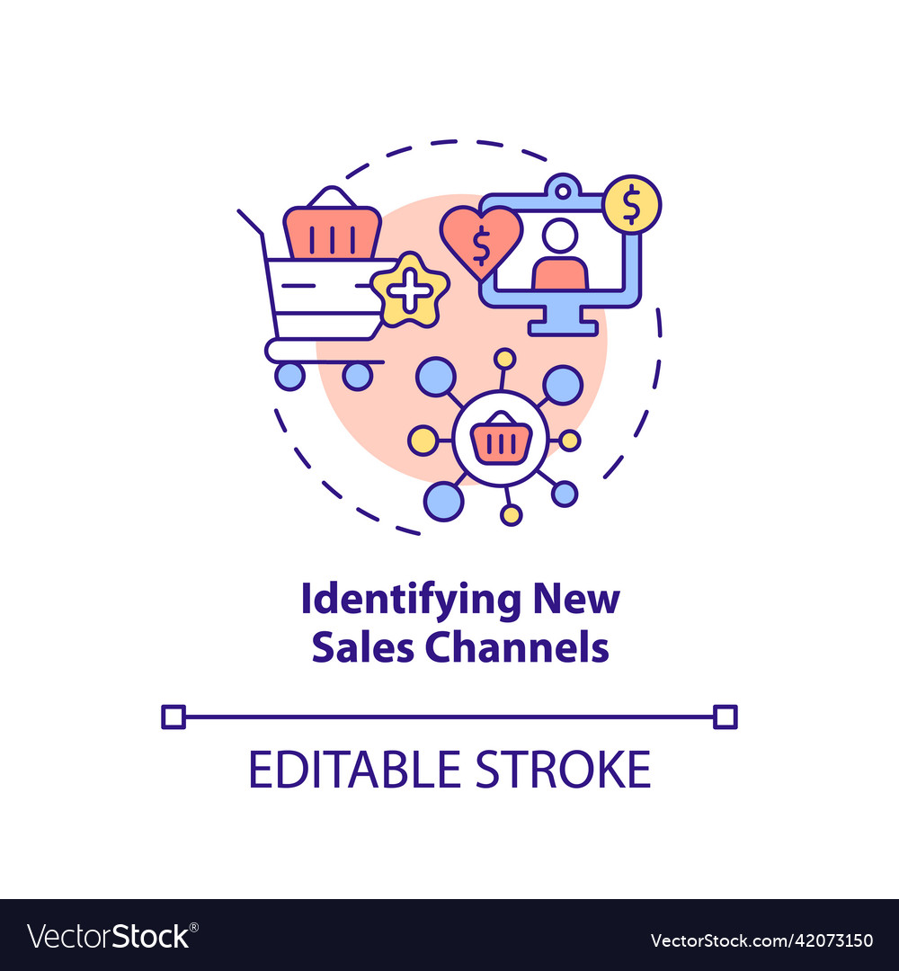 Identifying new sales channels concept icon Vector Image Identifying new sales channels concept icon Vector Image