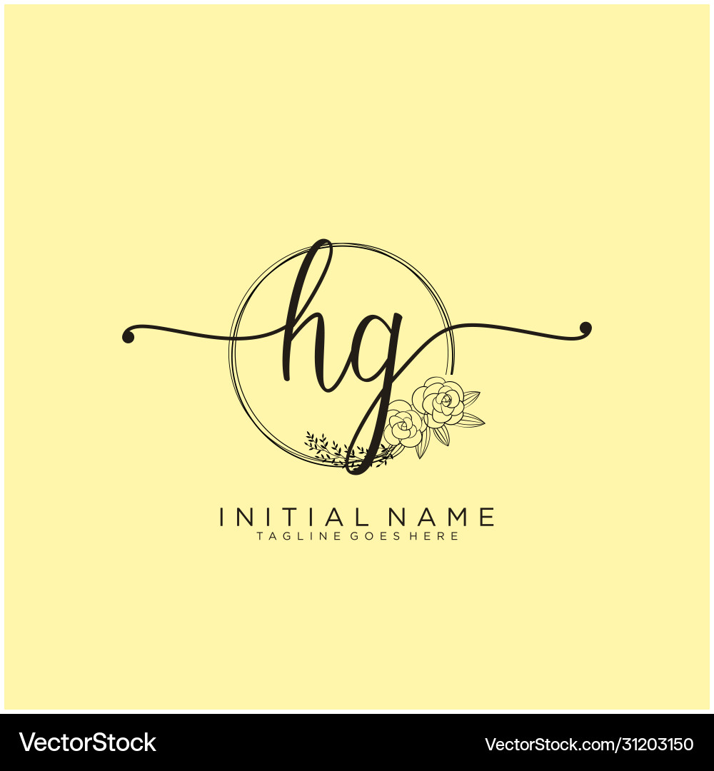 Letter initial hg beauty monogram and elegant Vector Image