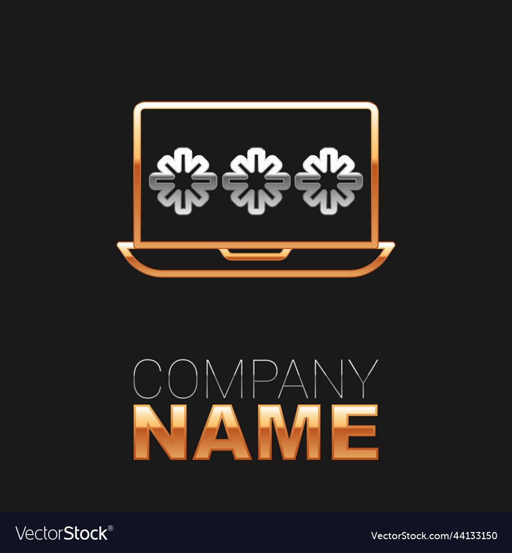 Line Laptop With Password Notification Icon Vector Image
