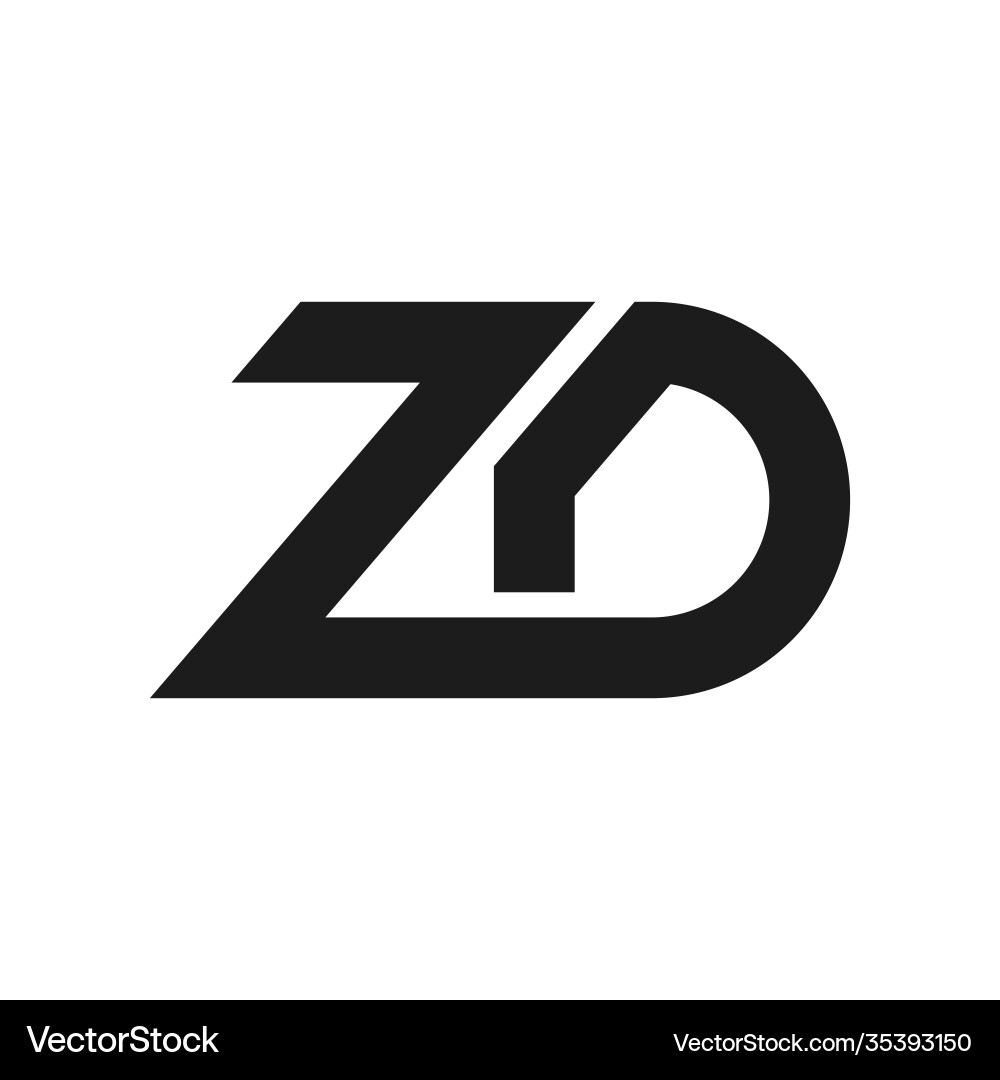 Linked letter zd logo or dz design Royalty Free Vector Image