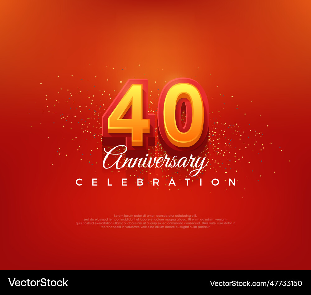 Modern 40th number design for anniversary Vector Image