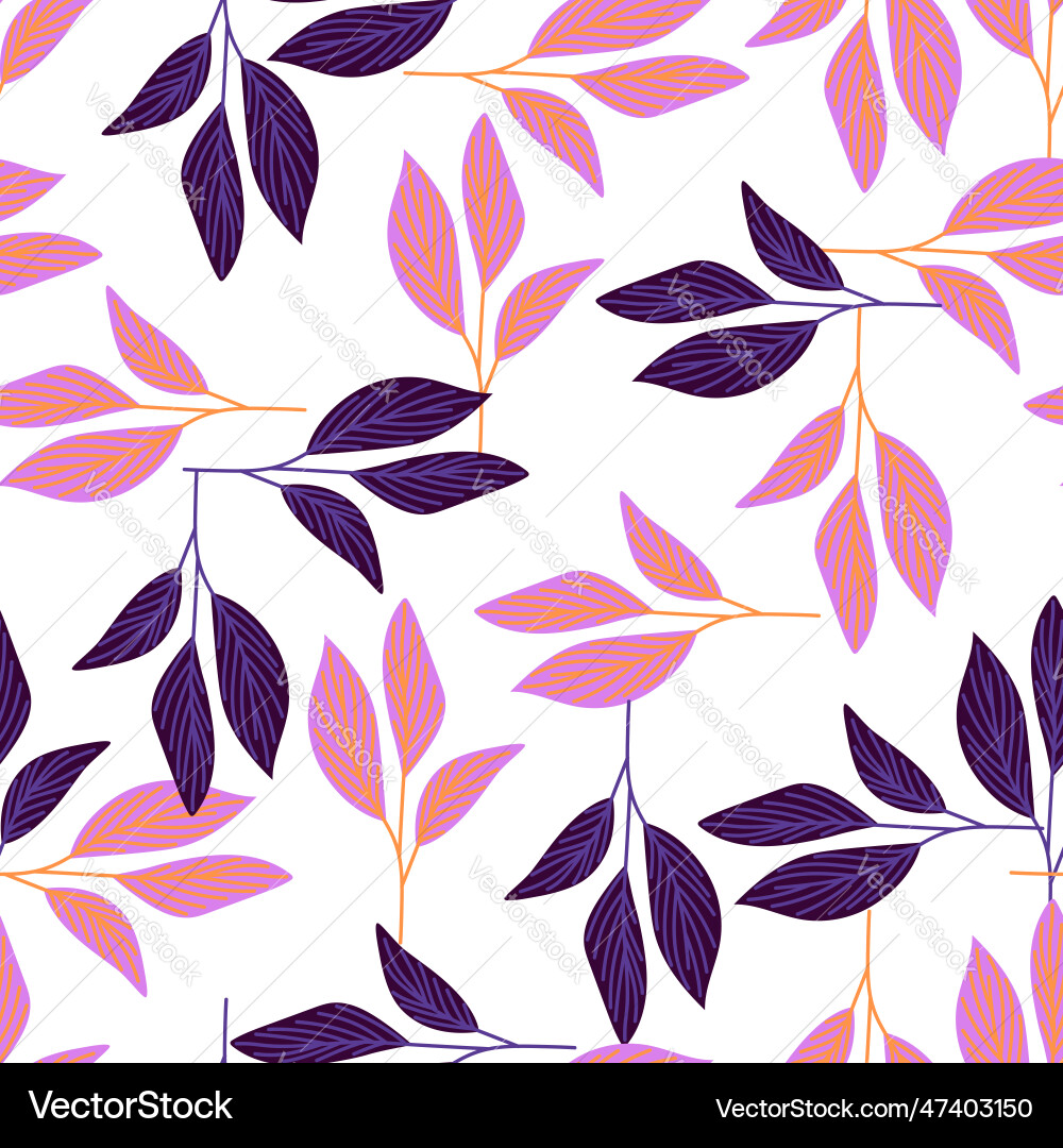 Organic leaves seamless pattern in simple style Vector Image