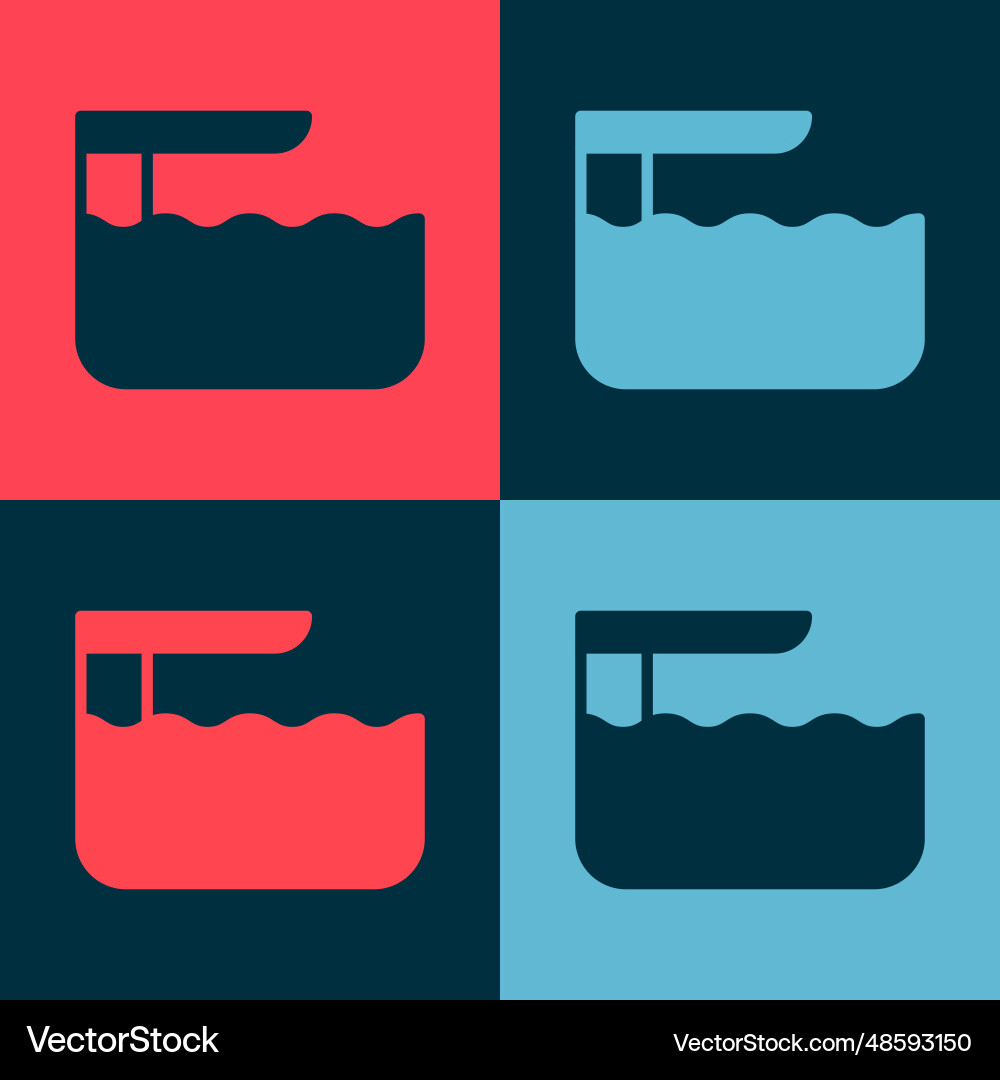 Pop art diving board or springboard icon isolated Vector Image