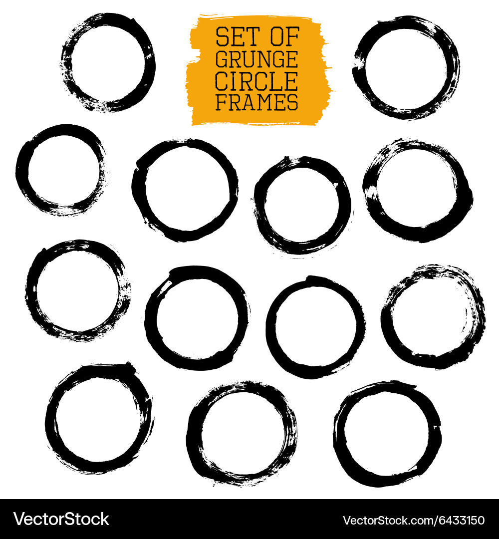 Set grunge circle frames Royalty Free Vector Image
