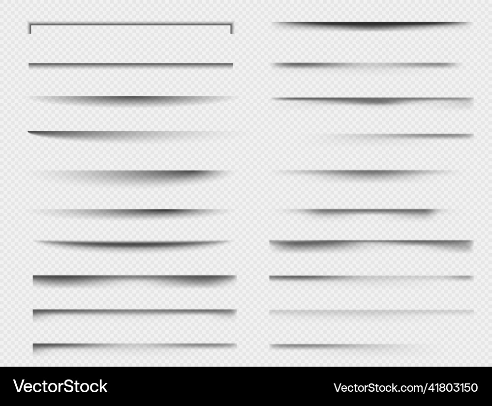 Set of transparent shadow Royalty Free Vector Image