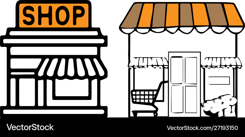 Shop icon on white background Royalty Free Vector Image