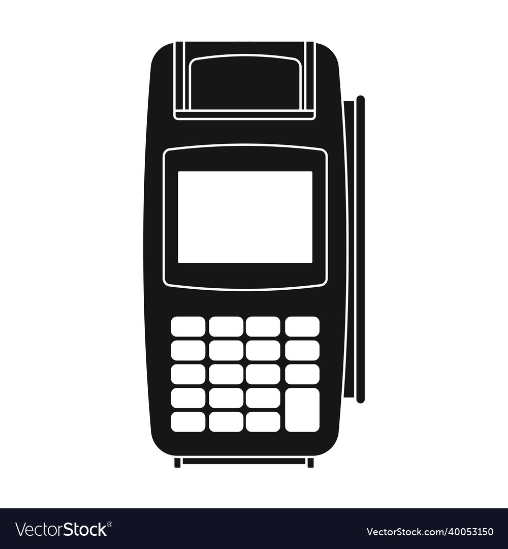 Terminal iconblack icon isolated Royalty Free Vector Image