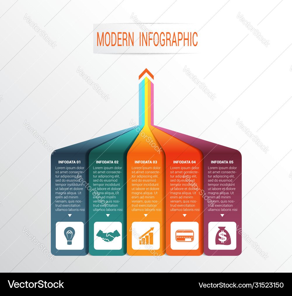 Vertical colourful strips with prospect and shade Vector Image
